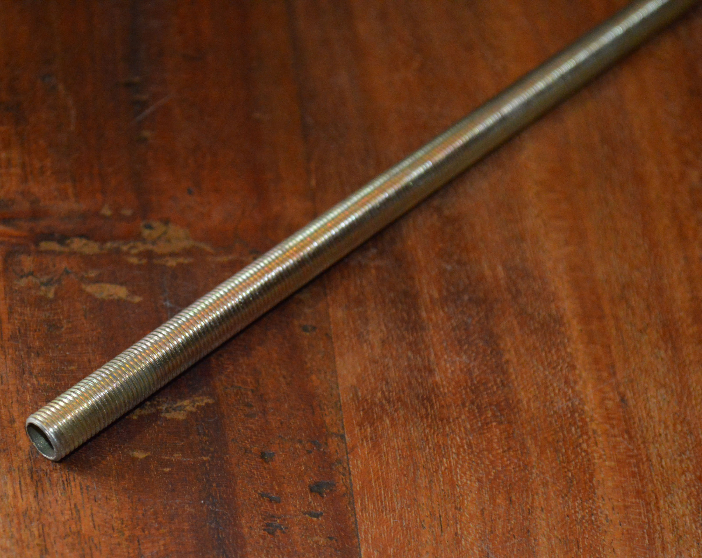 M10 x 200mm Un Plated All Thread Hollow Threaded Tube For Bulb, Lamp ...