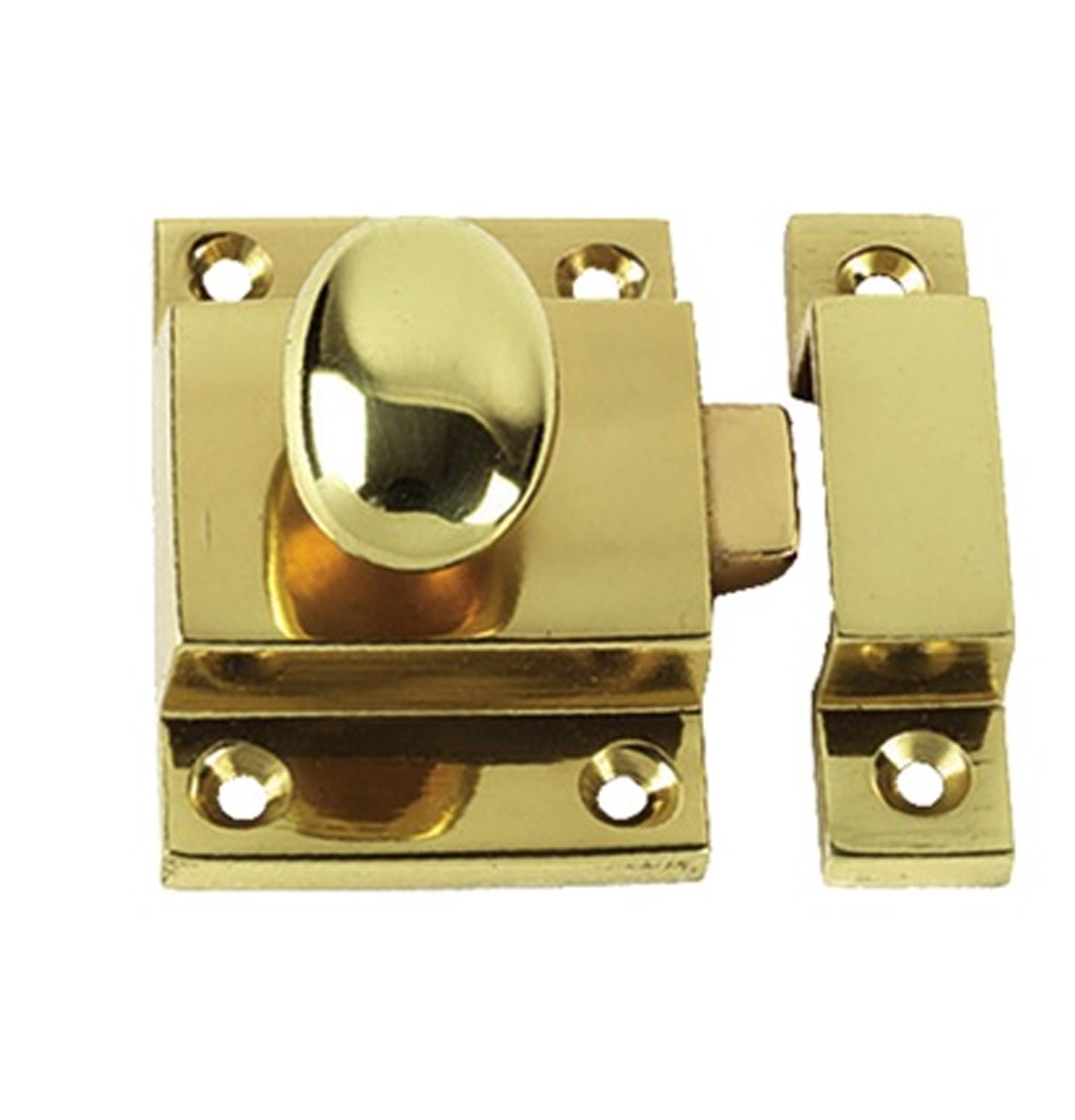 Solid Polished Brass Chest Cabinet Cupboard Catch / Fastener Oval ...