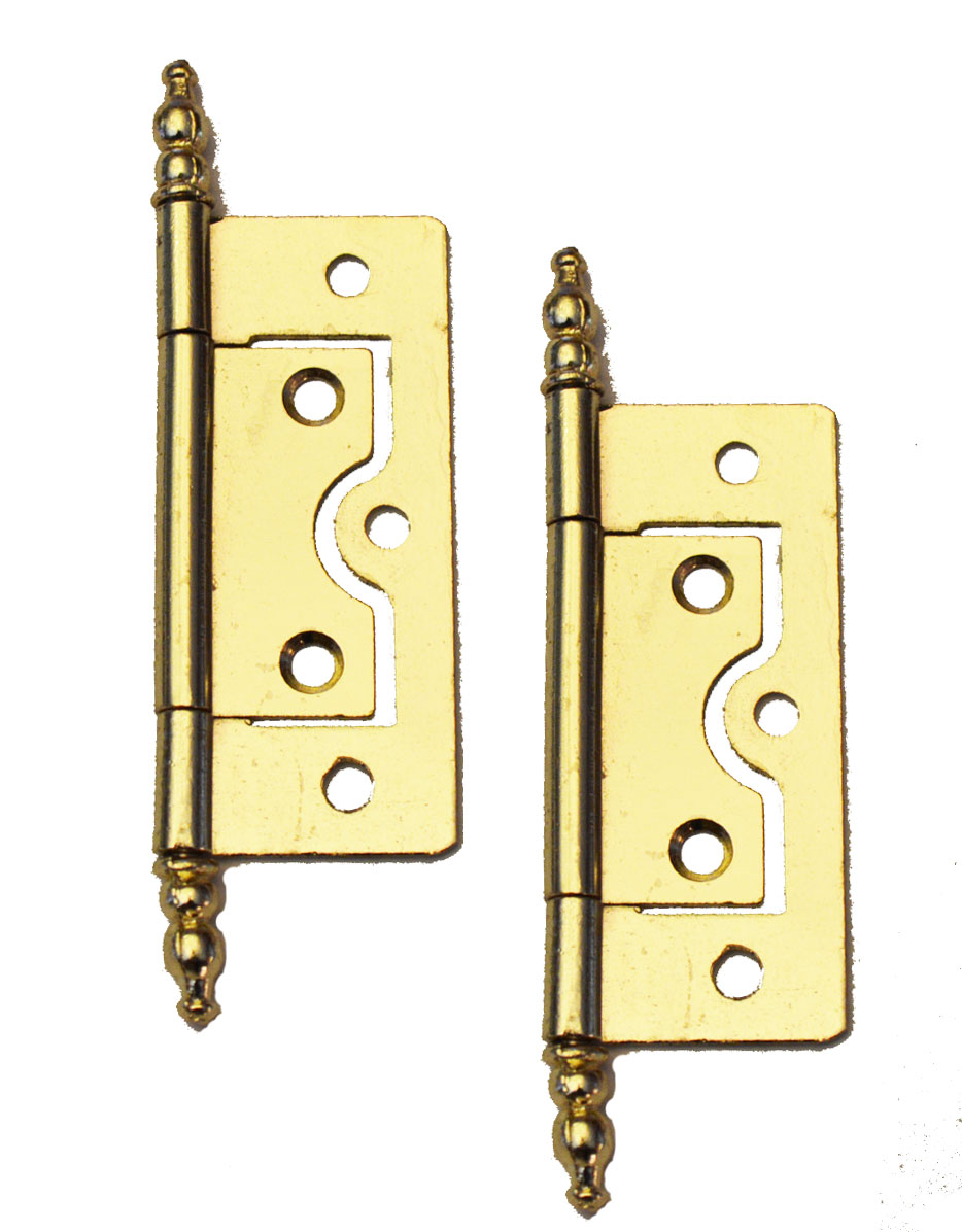 Brass Finish Decorative Finial Cabinet Butt Hinges (No.87-60mm)