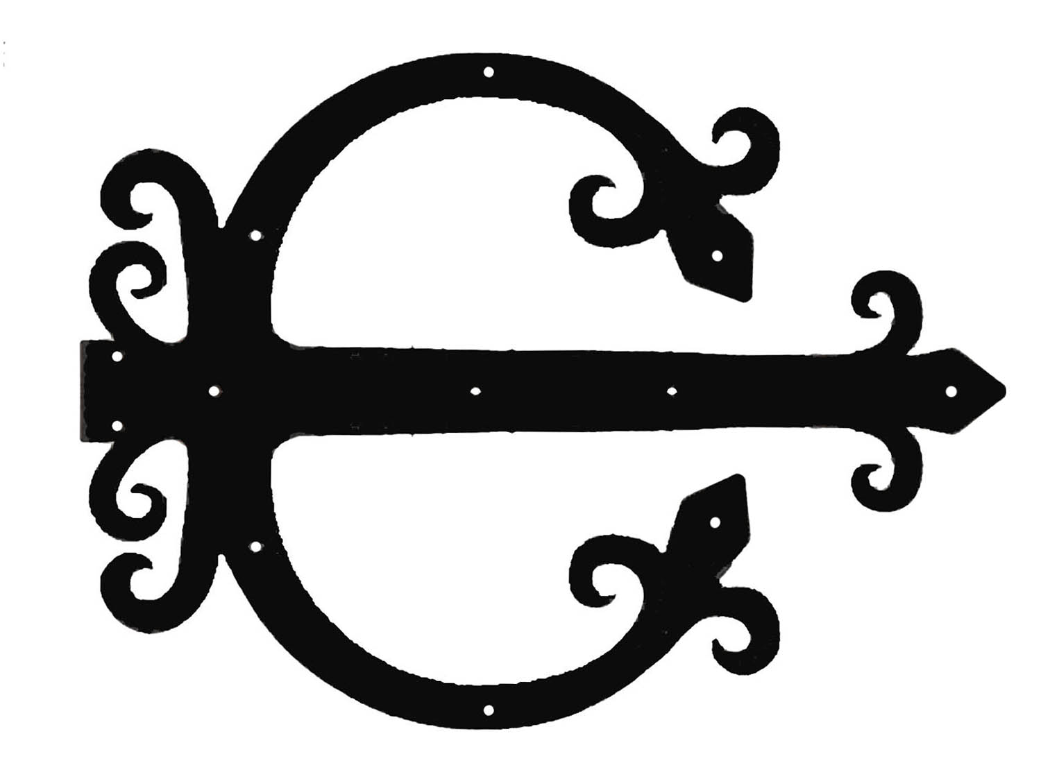 20" False Gothic Garage Church Door Hinges Laser Cut Black Steel Not ...