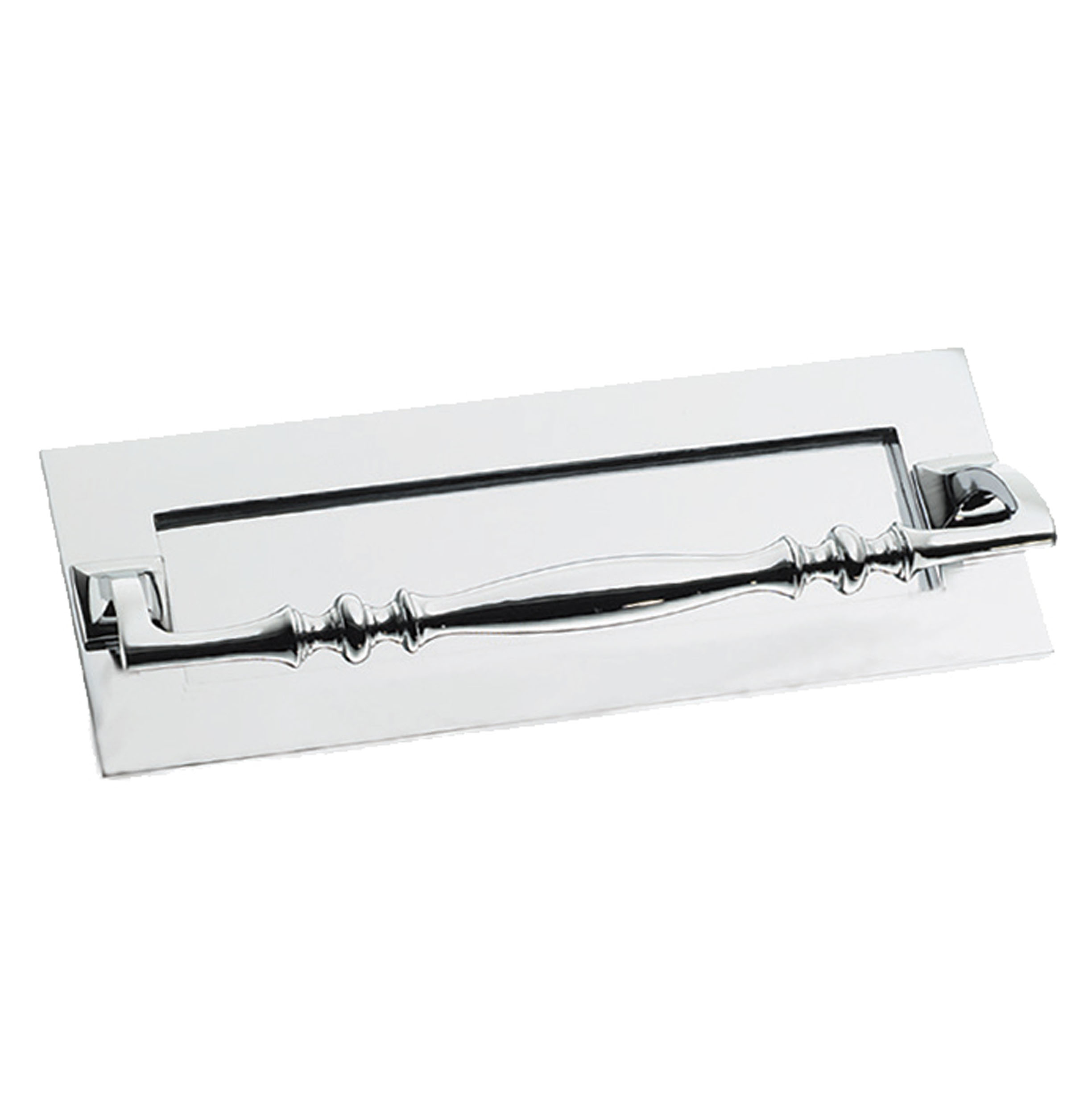 Polished Chrome Victorian Letter Plate / Flap With Grab Handle (BC383)