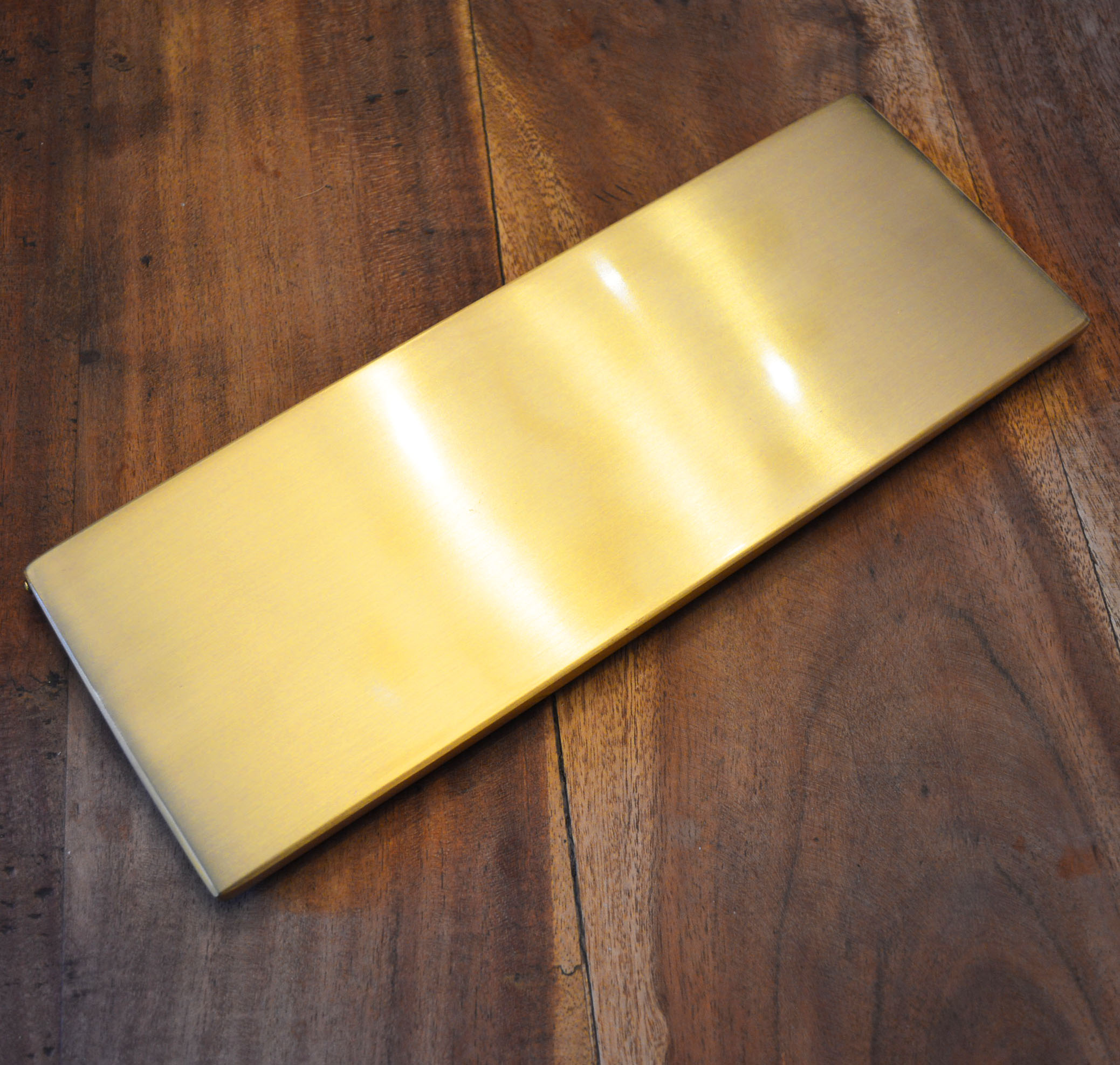 Large SATIN / Brushed Brass Inner Door Letter Flap Tidy & Draft ...