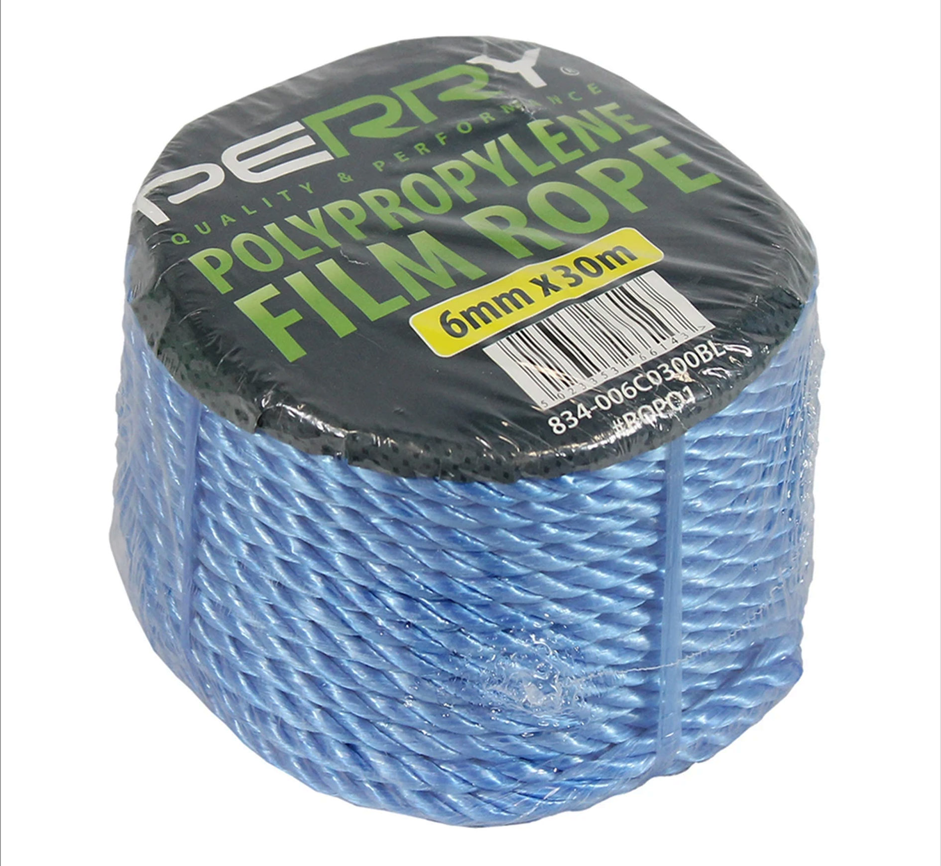 30 metres Coil of 6mm Blue Poly Rope Handireel for Tarpaulins, Car ...